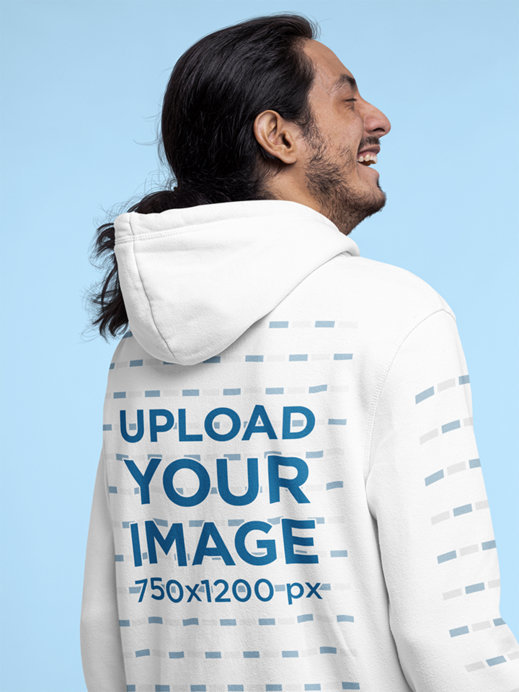 Placeit - Back View Mockup Featuring a Man in a Hoodie With ...