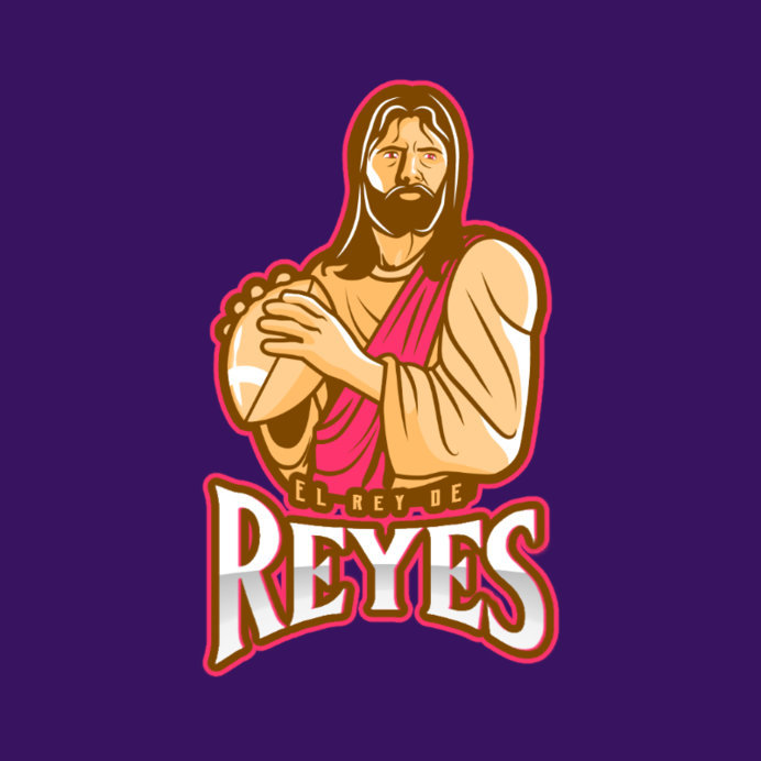 Placeit - Sports Logo Creator Featuring an Illustration of Jesus with a ...