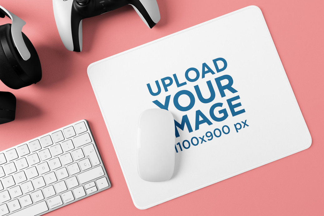 Placeit - Mockup Featuring a Mousepad on a Gamer’s Desk