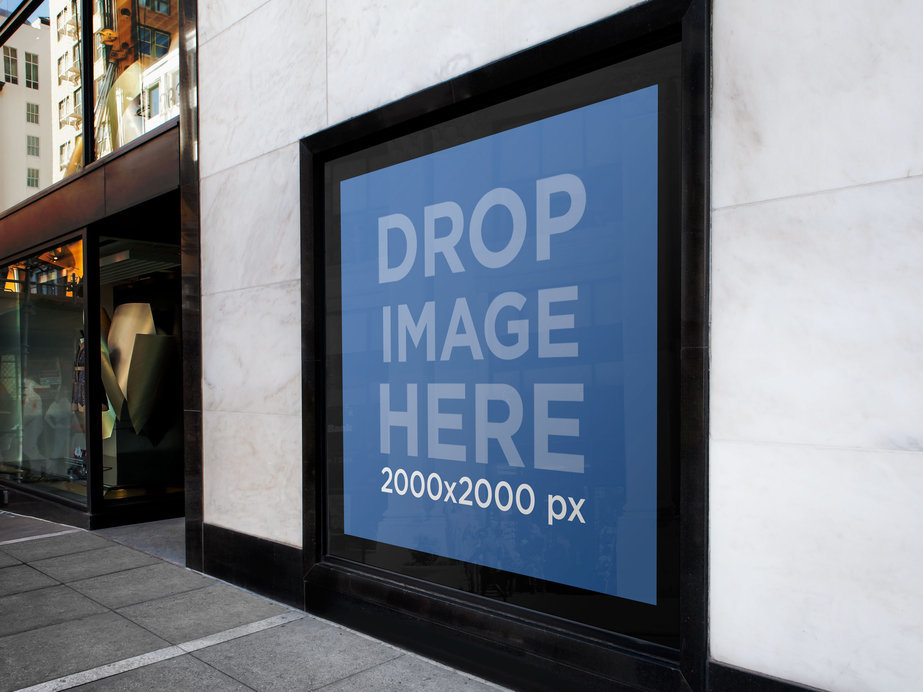 Placeit - Print Design Mockup, Square Billboard on the Street