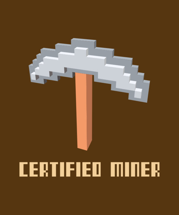 Placeit - T-Shirt Design Maker with a Minecraft-Inspired Pickaxe Graphic