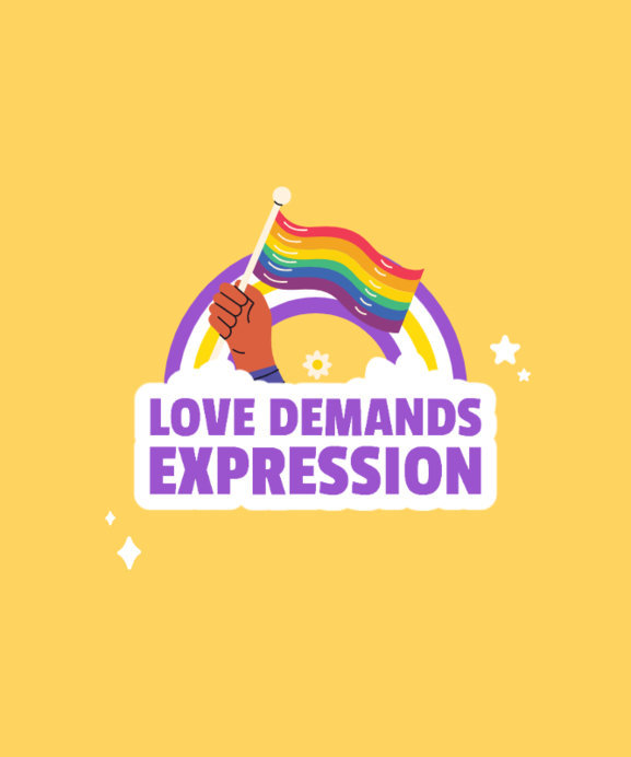 Placeit - T-Shirt Design Maker Featuring a Waving LGBTQ Flag Illustration