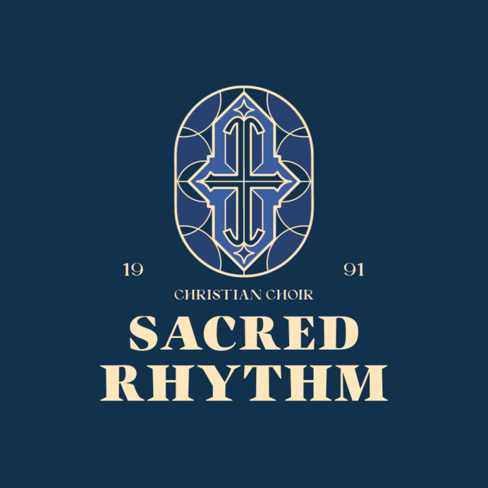 Placeit - Church Choir Logo Creator Featuring an Illustrated Cross