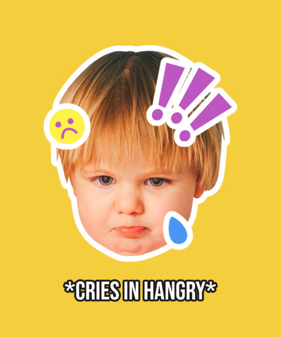 Placeit - T-Shirt Design Maker with a Cut-Out Graphic of a Hangry Kid
