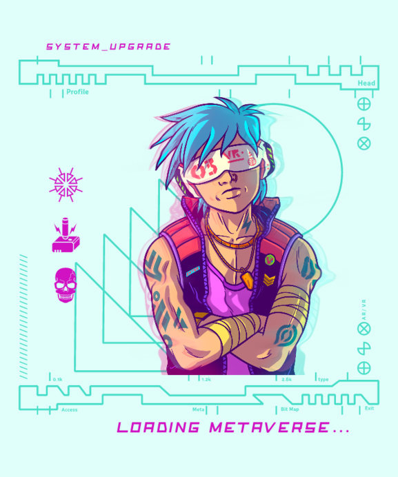 Placeit - Metaverse-Inspired T-Shirt Design Template Featuring ...