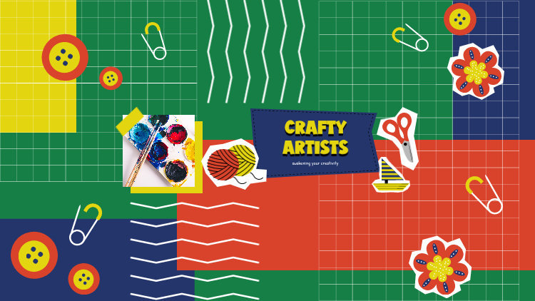 Placeit - Retro-Themed YouTube Banner Design Template for Crafty Tutorials