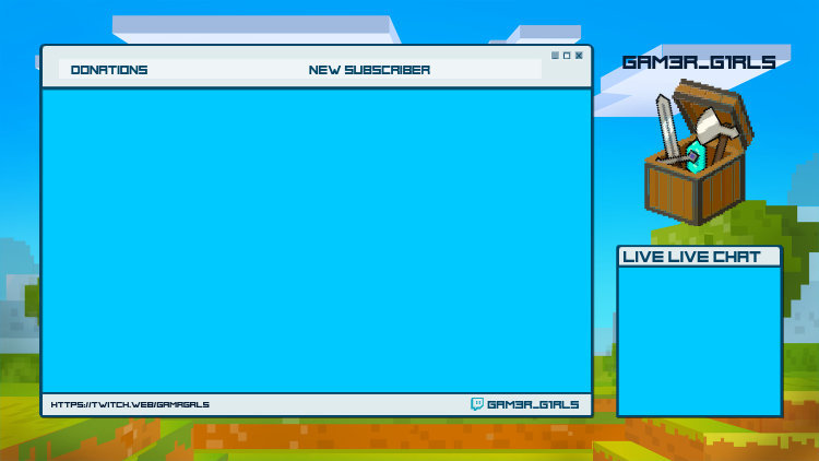 Placeit - Twitch Overlay Design Template Featuring a Minecraft-Inspired ...