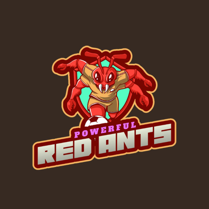 Placeit - Soccer Team Logo Template Featuring a Powerful Ant Illustration