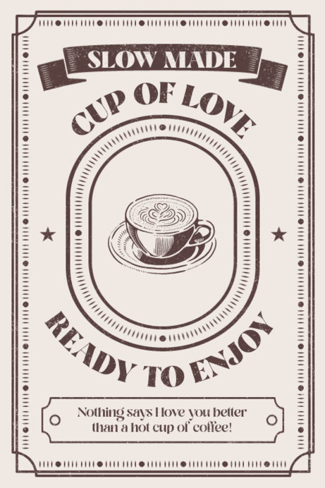 Placeit - Poster Design Template With a Vintage Style for a Coffee Shop