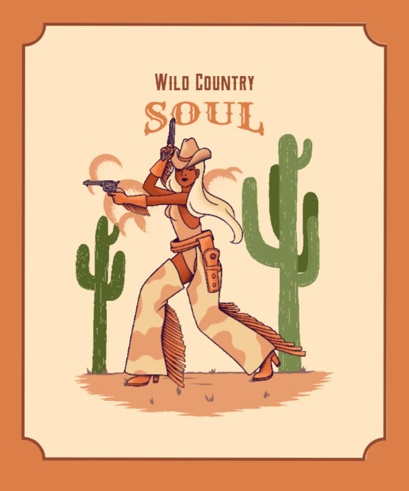 Placeit - Country-Themed T-Shirt Design Maker Featuring a Wild Cowgirl ...