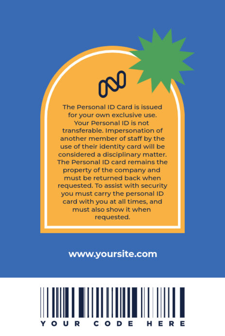 Placeit - Back ID Card Maker Featuring a Code Bar and a Company's Info