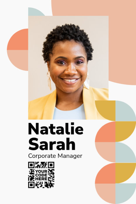 Placeit - Front ID Card Template Featuring Colorful Shape Graphics