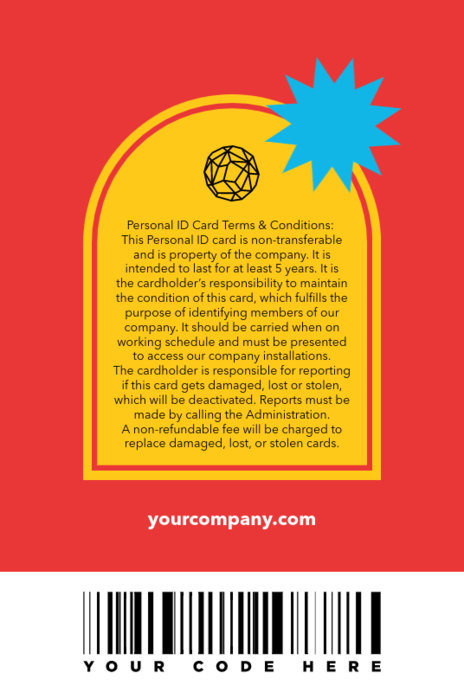 Placeit - Back ID Card Generator Featuring a Text With Terms and Conditions