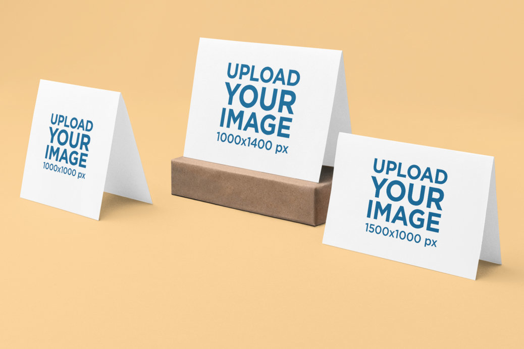 Placeit - Mockup of Three Greeting Cards