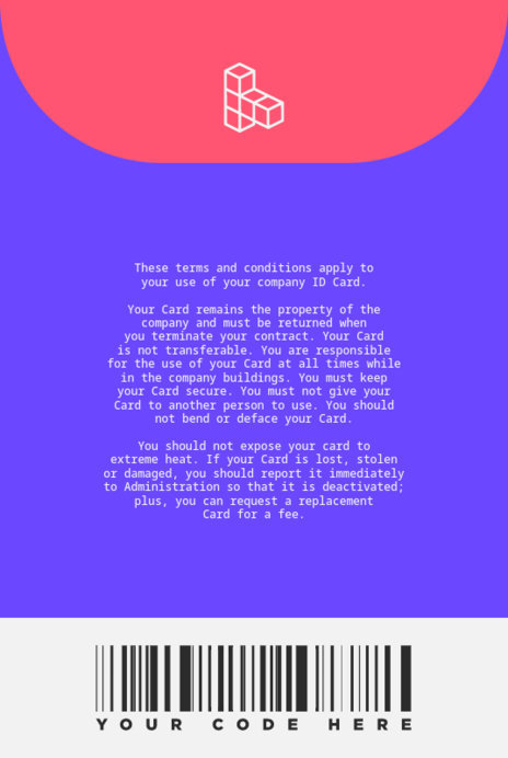 Placeit - Back Company ID Card Creator Featuring a Terms and Conditions ...