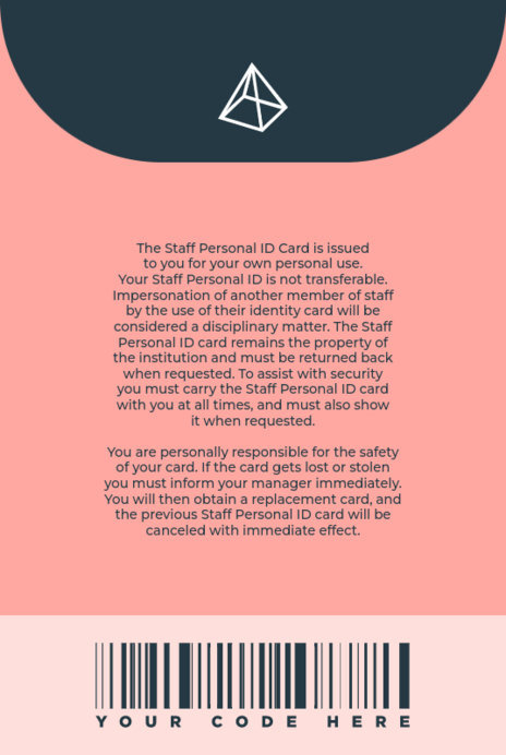 Placeit - Back Staff ID Card Creator Featuring a Legal Agreement Text
