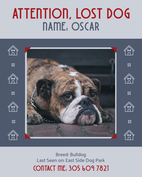 Placeit - Instagram Post Template for a Missing Dog Ad