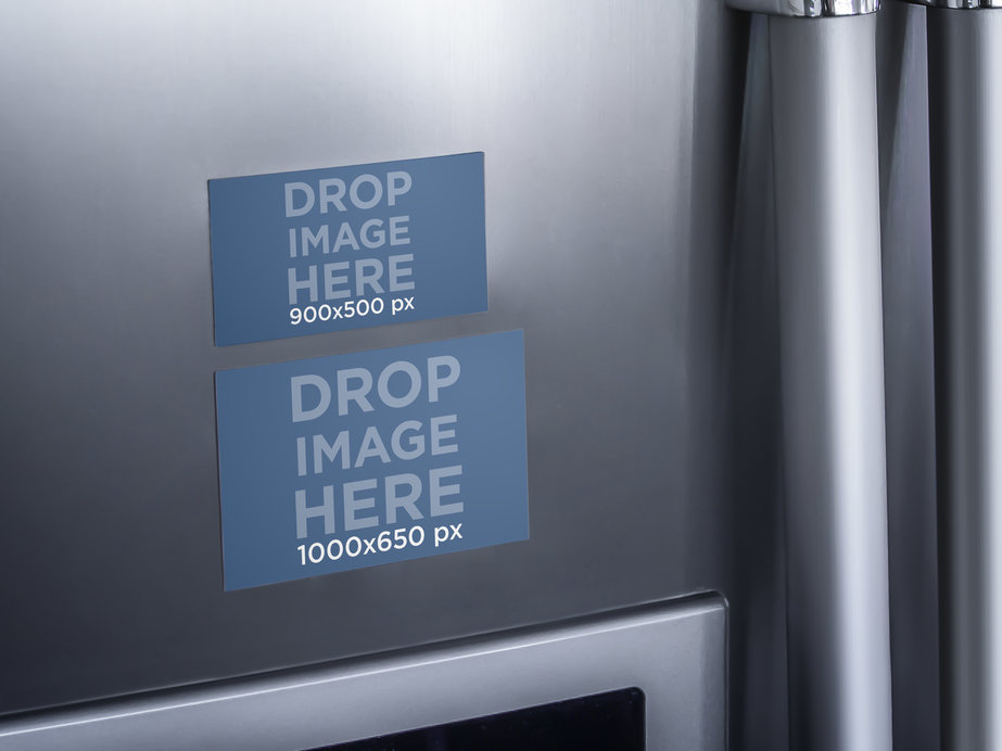 Placeit - Refrigerator Magnets Mockup Of Two Images