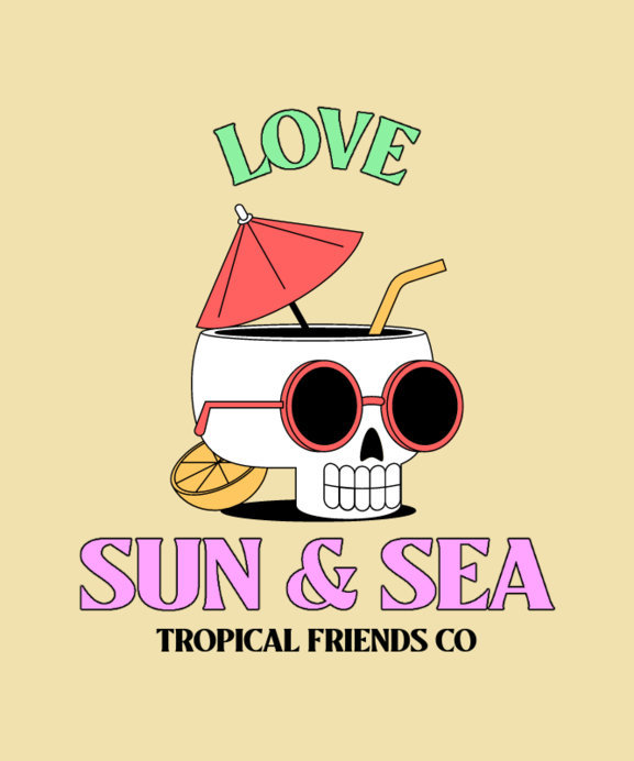 Placeit - T-Shirt Design Maker Featuring Cartoonish Tropical Character ...