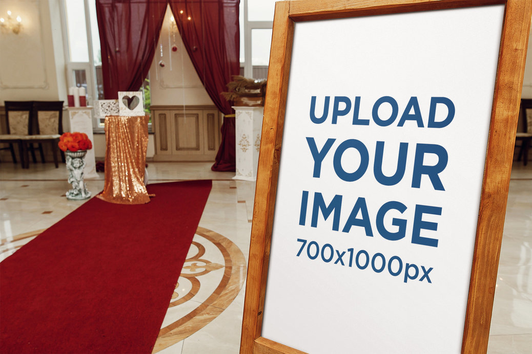 Placeit - Sign Mockup Featuring a Wedding Reception Party