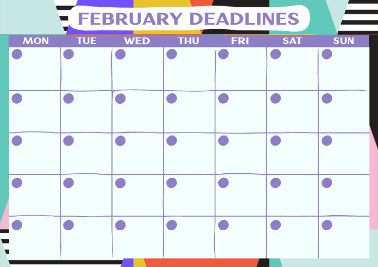 Placeit - Monthly Calendar Design Creator Featuring a Background Pattern