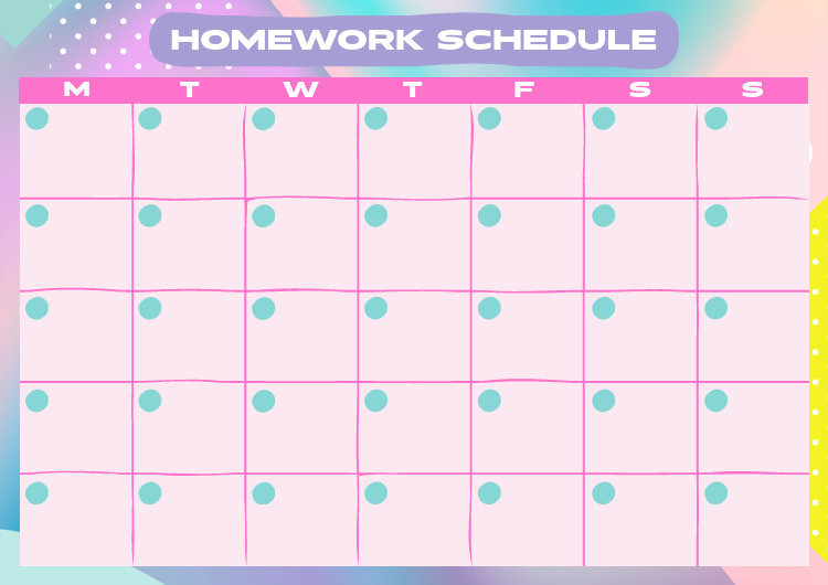 Placeit - Academic Calendar Design Creator for a Homework Schedule