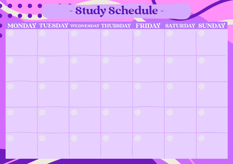 Placeit - Colorful Calendar Generator for a Monthly Study Schedule