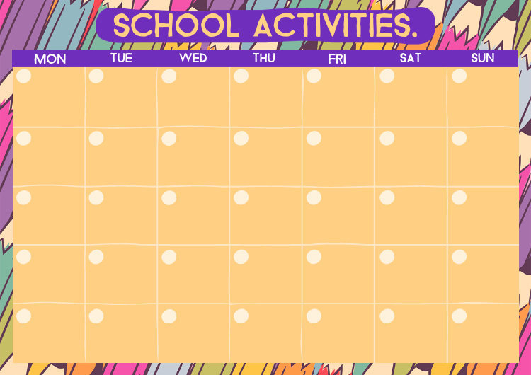 Placeit - Monthly Calendar Design Creator for School Activities