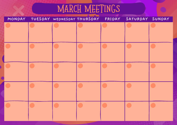Placeit - Monthly Calendar Design Template Featuring a Colorful Background