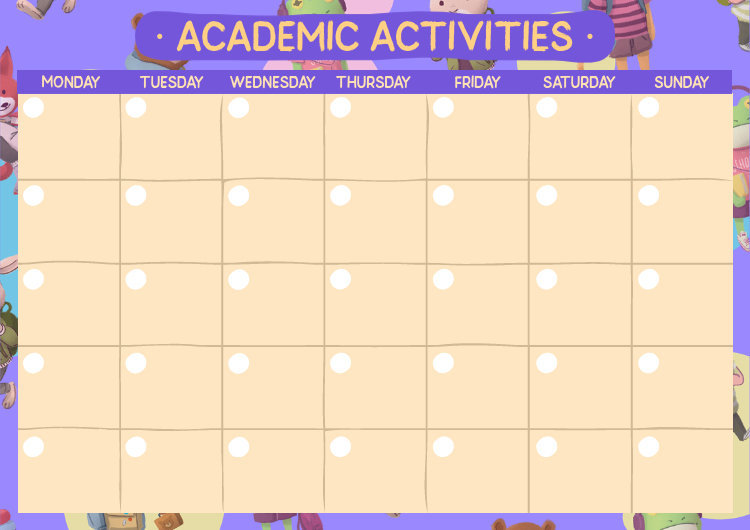 Placeit - Calendar Design Template for Academic Activities Featuring ...