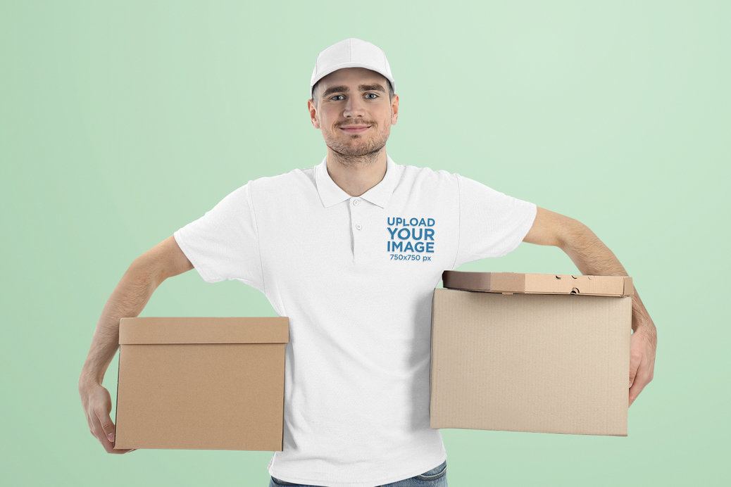 carrying boxes mockup