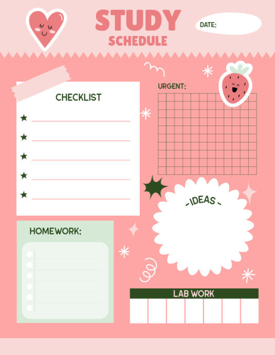 Placeit - Notebook Planner Template for a Daily Study Schedule