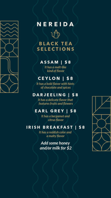 Placeit - Tea House-Themed Menu Maker Featuring Black Tea Selections