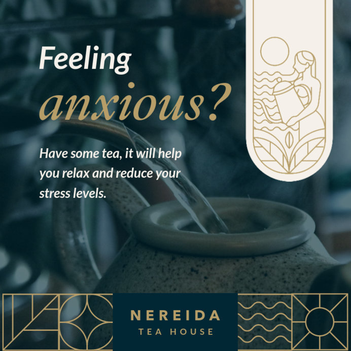 Placeit - Tea Shop-Themed Instagram Post Maker Featuring a Tea Fact