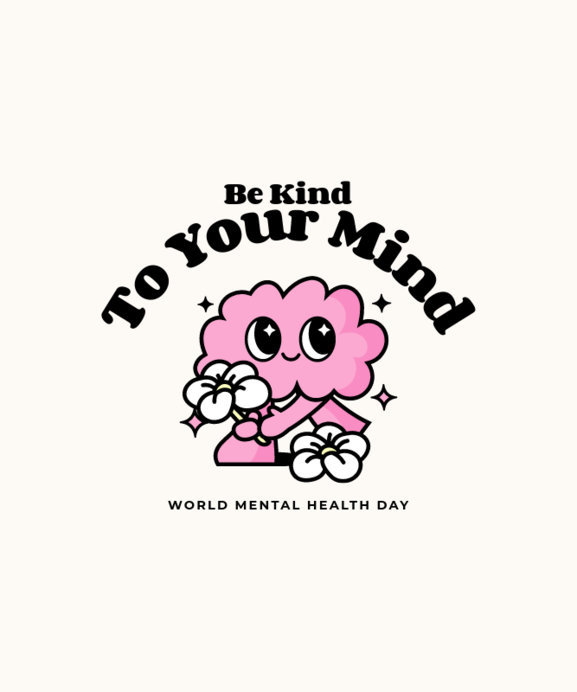 Placeit - T-Shirt Design Template for World Mental Health Day with a ...