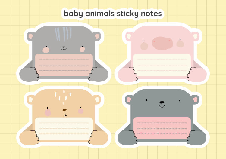 Placeit - Name Tag Template Featuring Cute Baby Animal Illustrations