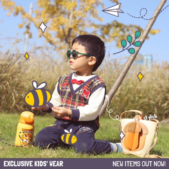 Placeit - Kids Apparel Instagram Post Template With Cool Graphics