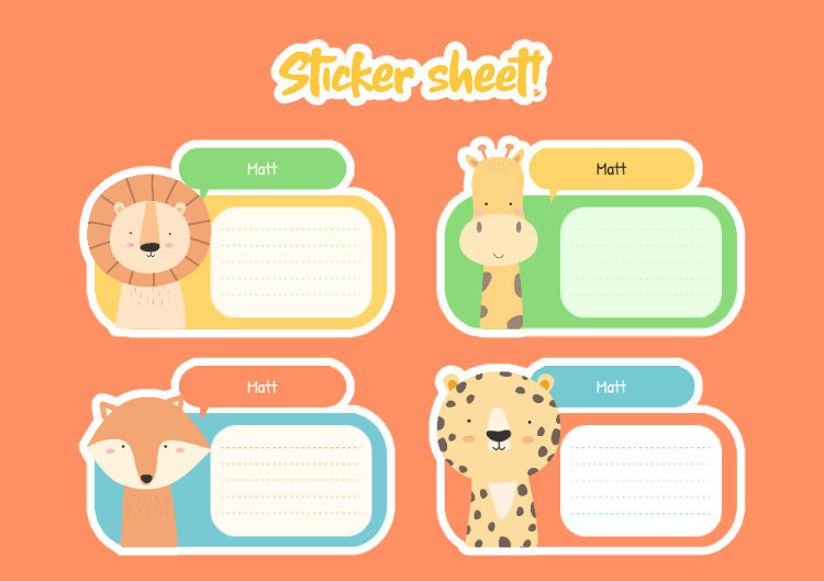 Placeit - Name Tag Design Template with Cartoonish Zoo Animal Illustrations