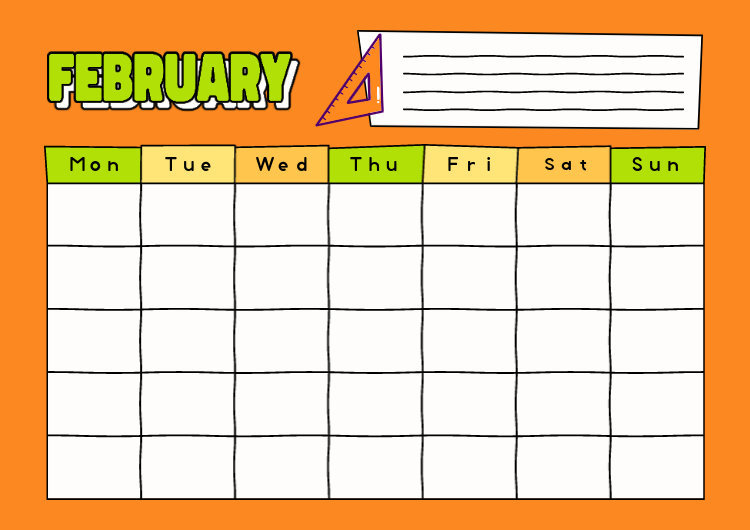 Placeit - Teacher Calendar Design Maker Featuring an Illustrated Ruler