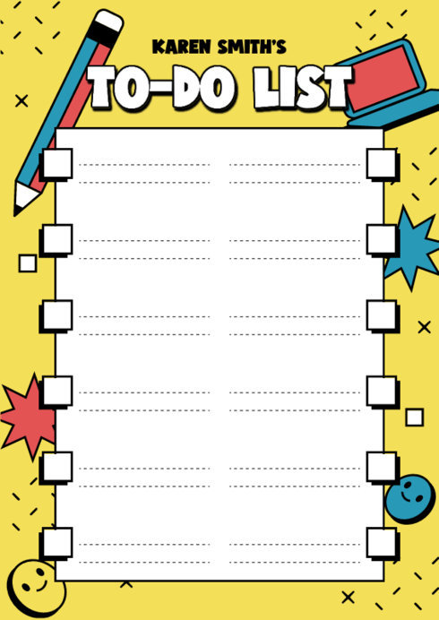 Placeit - Back-To-School Flyer Maker Featuring a To-Do List With a ...