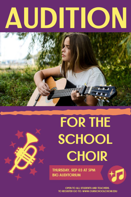 Placeit - Event-Themed Poster Maker for an Audition to the School Choir
