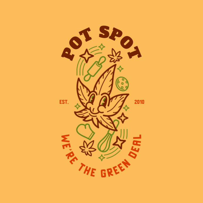 Placeit - Logo Generator for a Cannabis Bakery Shop Featuring a Weed ...