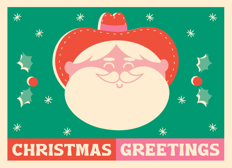 Placeit - Greeting Card Design Template Featuring Christmas Characters ...