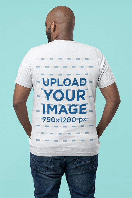 Placeit - Back-View Mockup of a Man Wearing a Bella Canvas Tee Against ...
