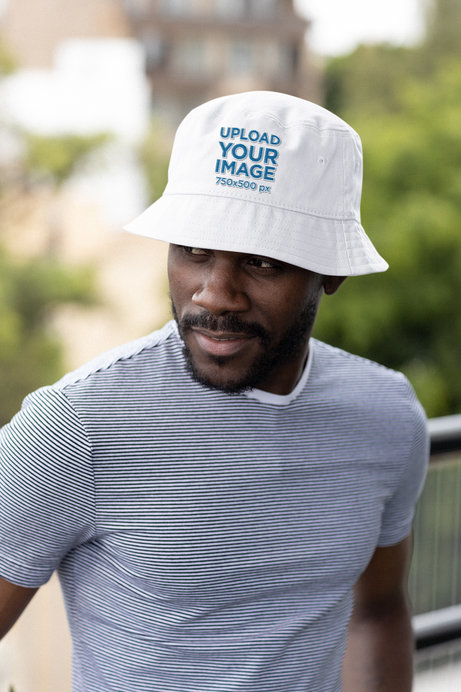 Placeit - Mockup of a Cool Guy Wearing a Bucket Hat