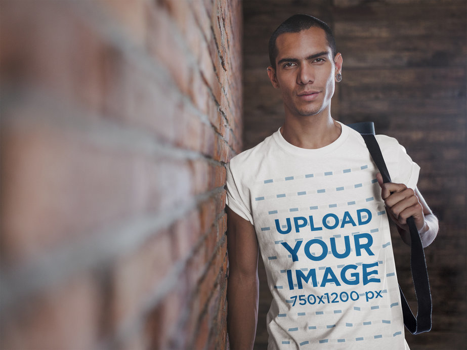 Placeit - Man Wearing a Tshirt Template After a Yoga Class