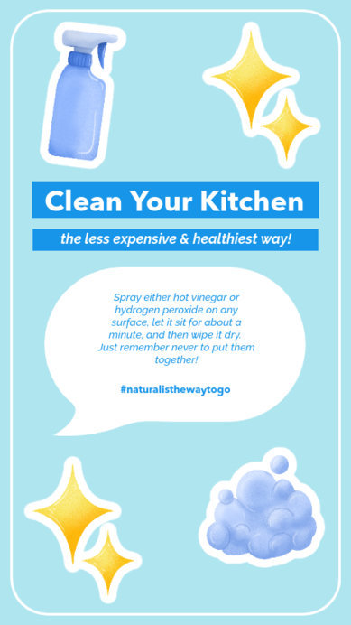 Placeit - Instagram Story Maker Featuring Illustrated Organic Cleaner Tips