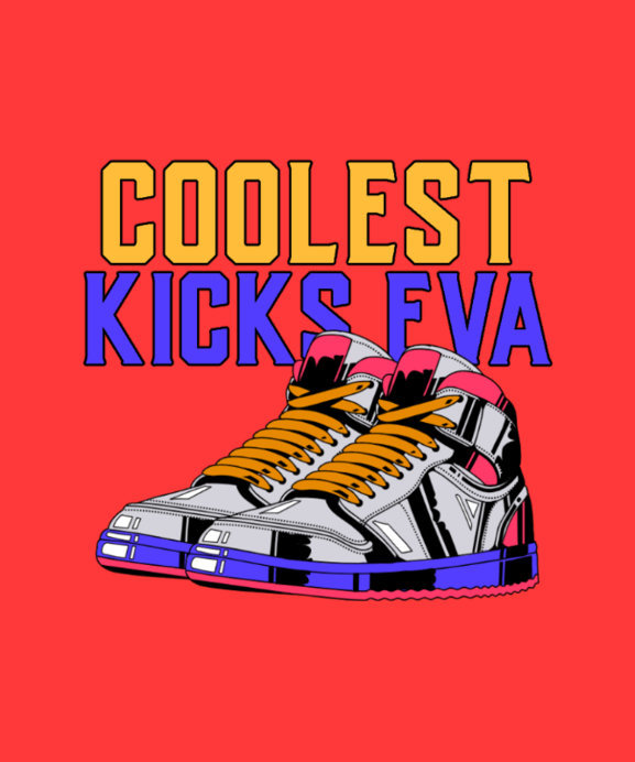Placeit - Trendy T-Shirt Design Creator With Cool Kicks Illustrations