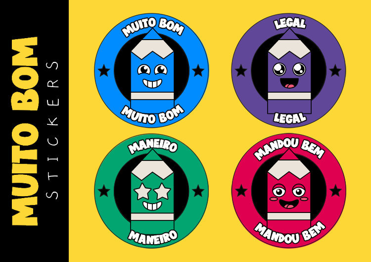 Placeit - Sticker Sheet Creator for Students Featuring Happy Pencil ...