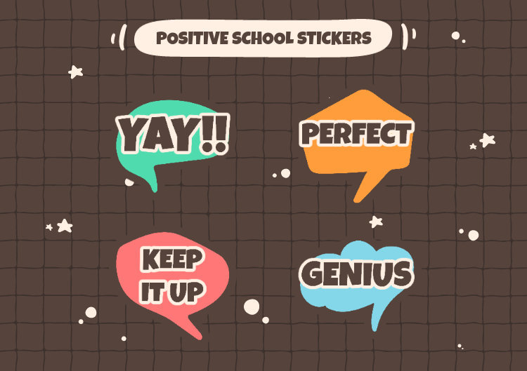 Placeit - Positive School Sticker Template Featuring Bubble Speech ...